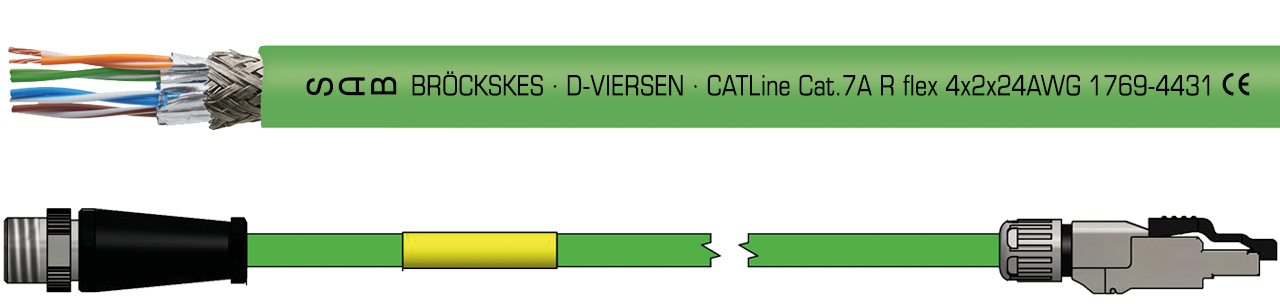Flexible CAT 7A Industrial Ethernet Cable