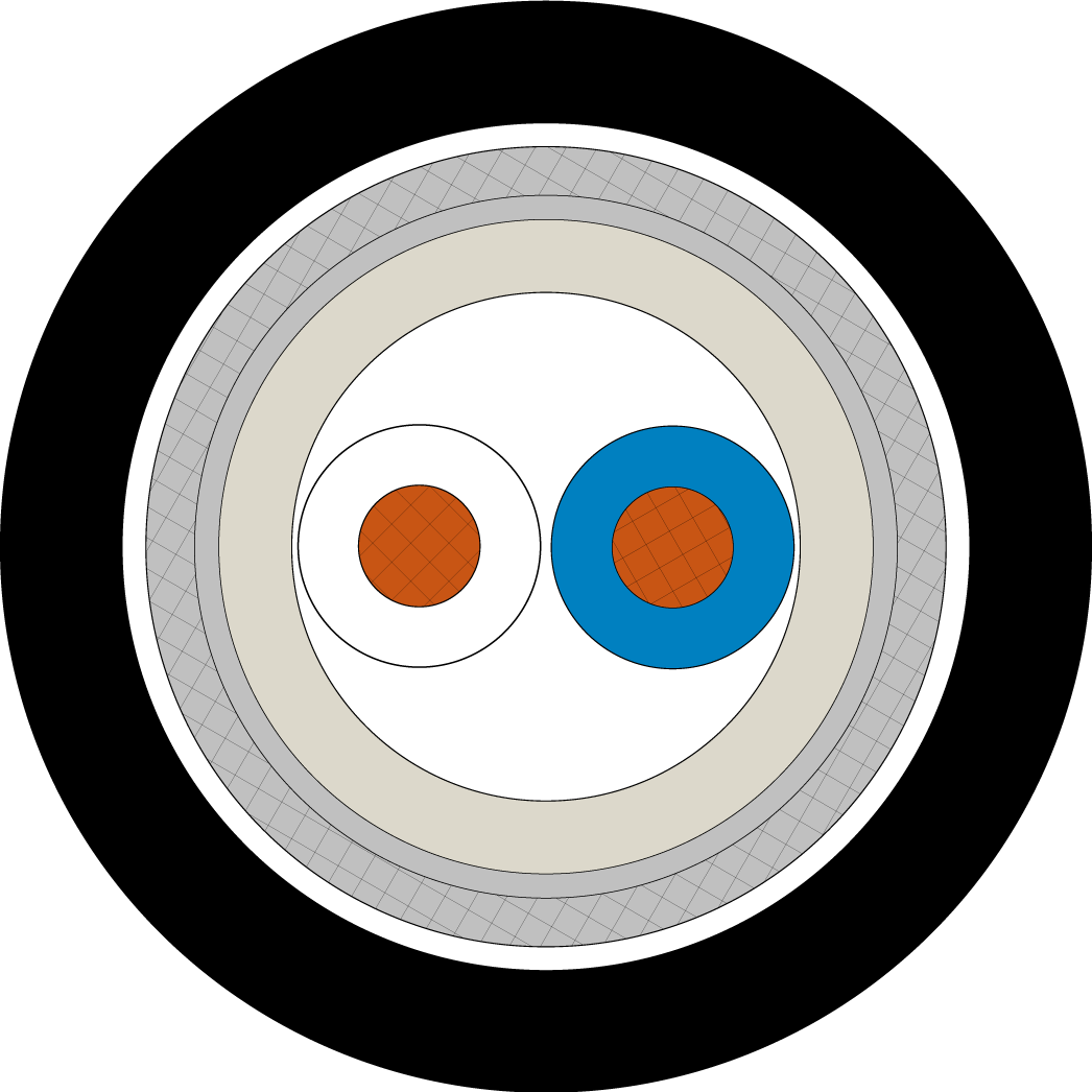 Single-Pair-Ethernet cable for robust indoor and outdoor use